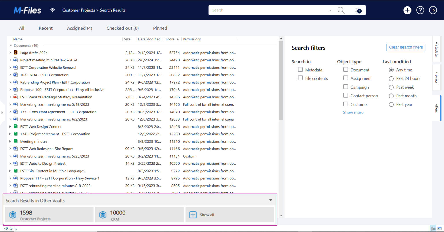 Search Options - M-Files Help Center